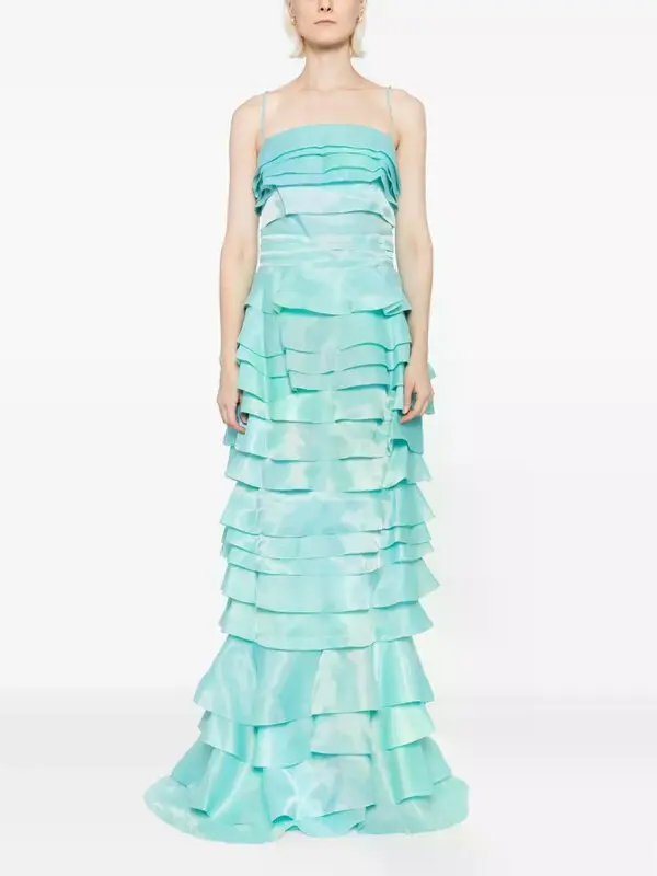 SAIID KOBEISY Layered Organza Gown - Blue