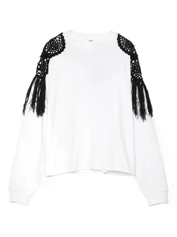 MULLER OF YOSHIOKUBO Crochet-fringe Sweatshirt - White