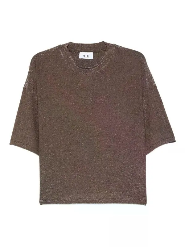 NIU Glitter-effect Short-sleeve T-shirt