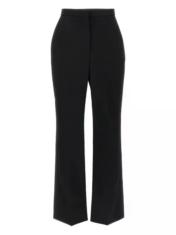 Givenchy Satin-band Wool Trousers - Blacks And Greys