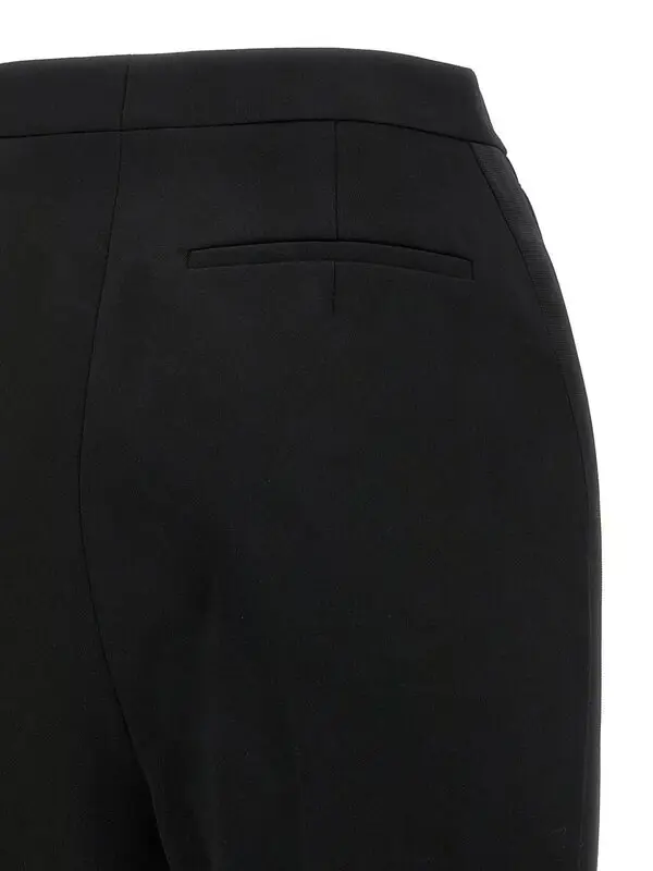 Givenchy Satin-band Wool Trousers - Blacks And Greys