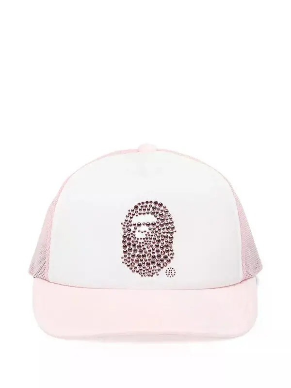 A BATHING APE Crystal-embellished Trucker Cap - Pink