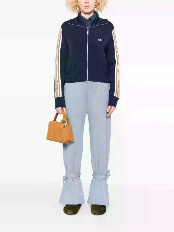 AUTRY Stripe-detail Zip-up Sweatshirt - Blue