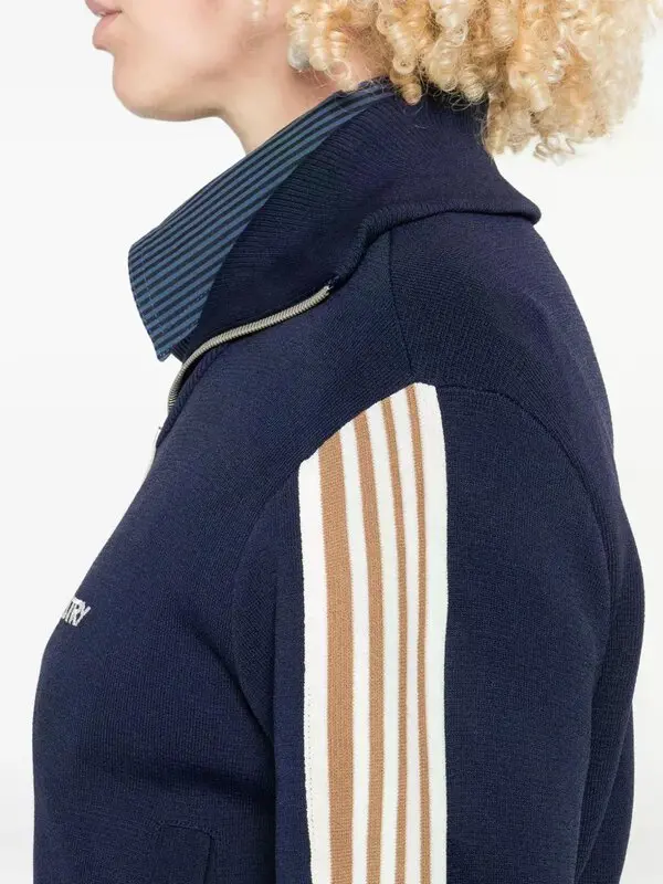 AUTRY Stripe-detail Zip-up Sweatshirt - Blue