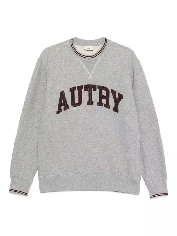 AUTRY Logo-embroidered Crew-neck Sweatshirt - Grey