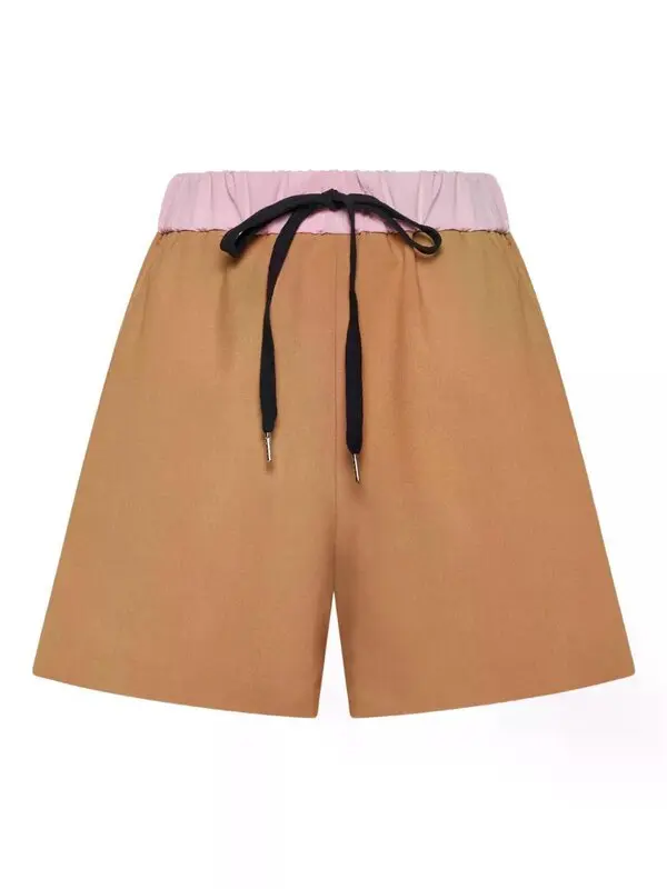 BLANCA VITA Elastic-waistband Silk Shorts - Neutrals