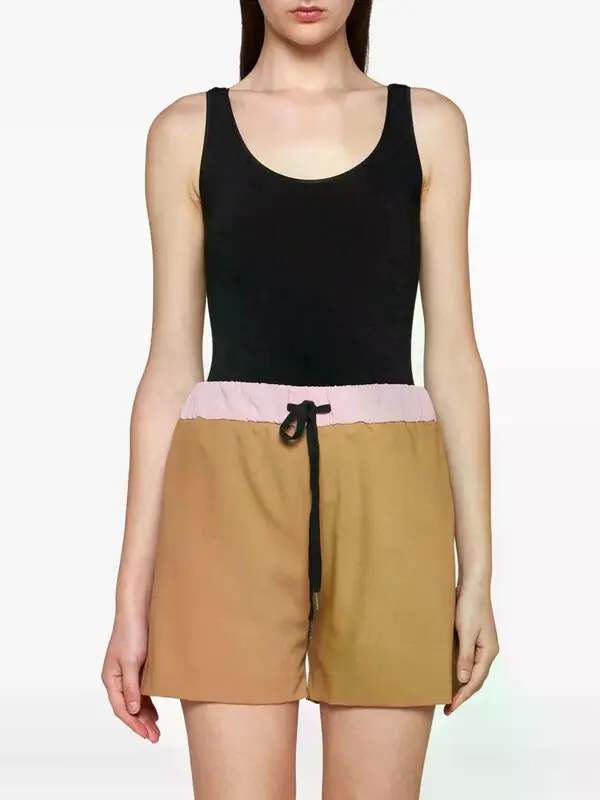 BLANCA VITA Elastic-waistband Silk Shorts - Neutrals