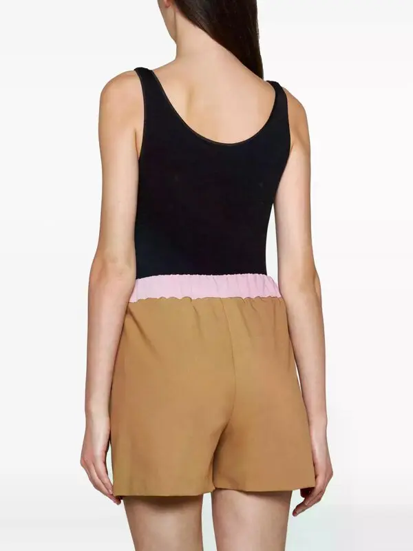 BLANCA VITA Elastic-waistband Silk Shorts - Neutrals