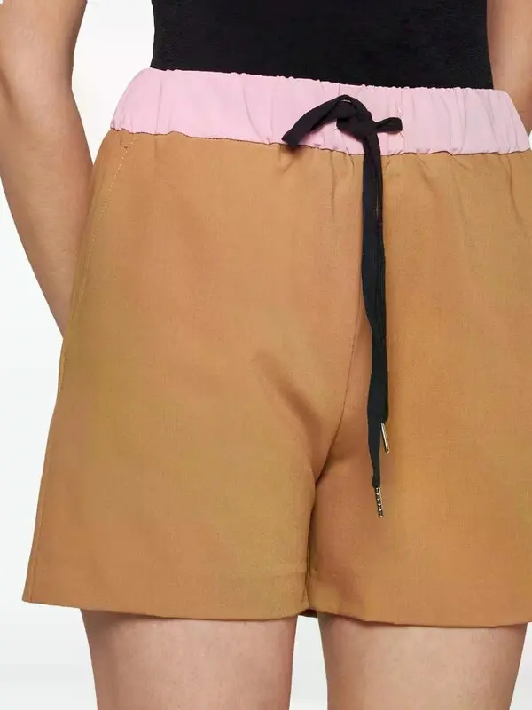 BLANCA VITA Elastic-waistband Silk Shorts - Neutrals