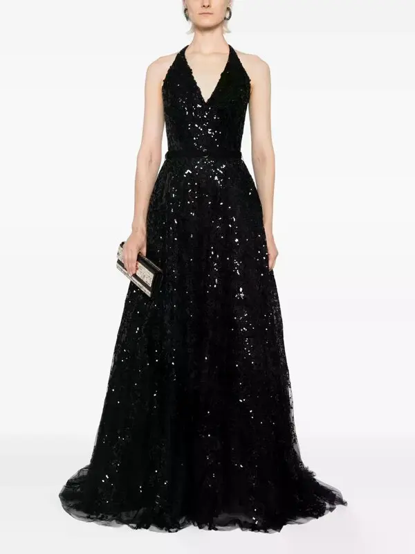 SAIID KOBEISY Embroidered Long Dress