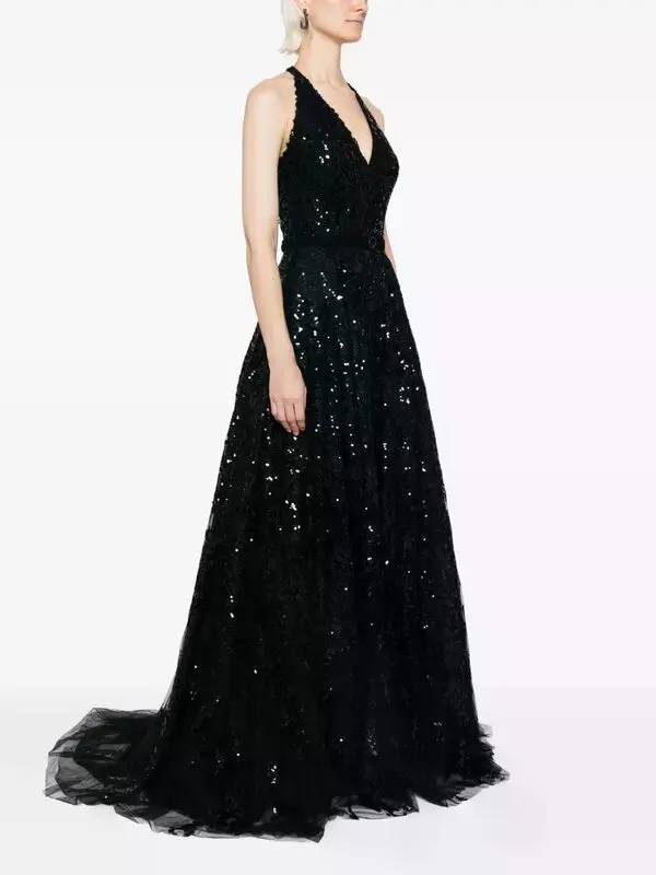 SAIID KOBEISY Embroidered Long Dress