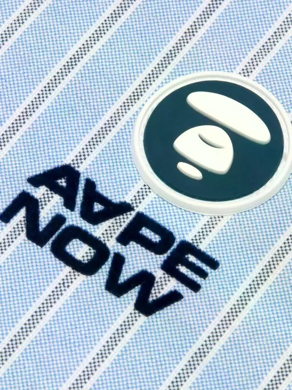 AAPE BY *A BATHING APE Striped Logo-embroidered Shirt - Blue