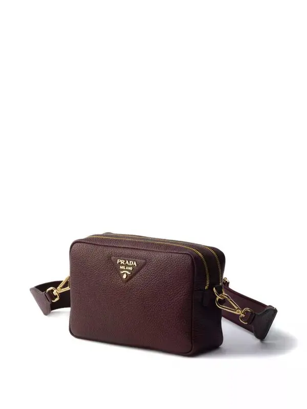 Prada Small Leather Shoulder Bag - Red