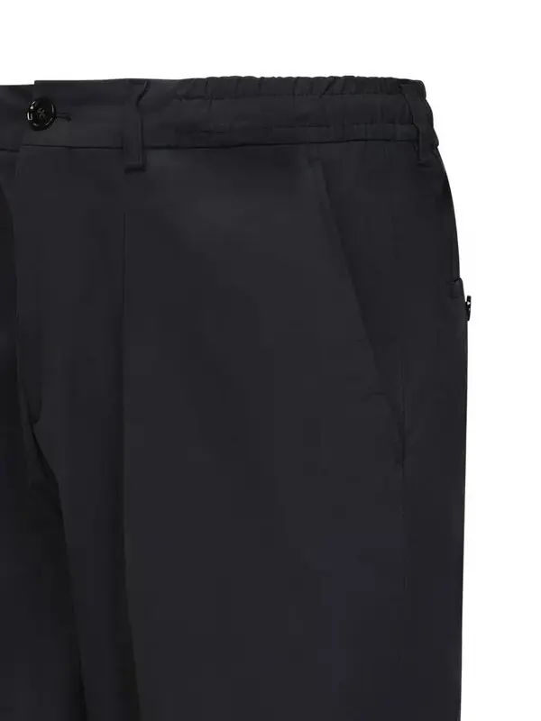 BE ABLE Pleated Elastic-waist Trousers - Black