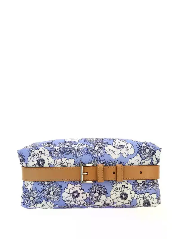 Prada Floral-print Belt Bag - Blue
