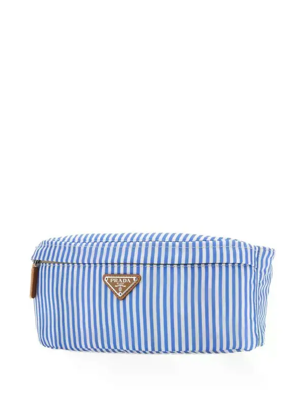 Prada Striped Belt Bag - Blue