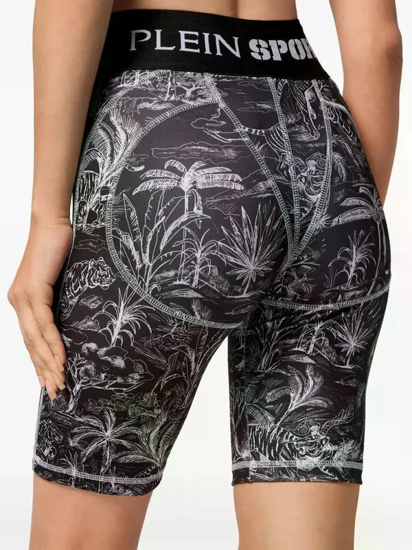PLEIN SPORT Jungle Print Compression Shorts