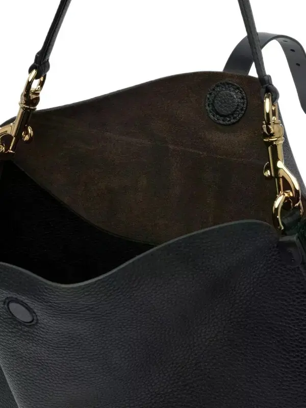 Etro Buckle-fastening Leather Shoulder Bag - Black