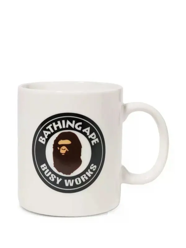 A BATHING APE Logo-print Mug - White