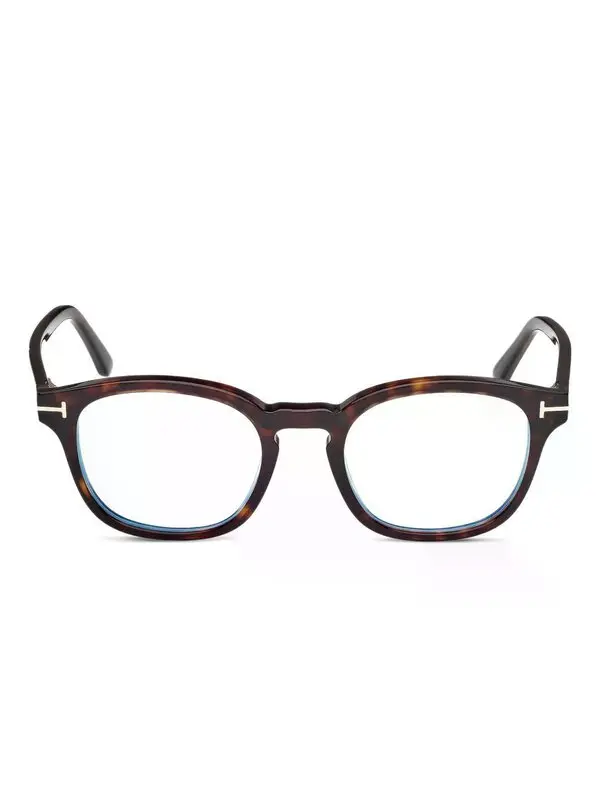 TOM FORD Clip-on Round Eyeglasses - Brown