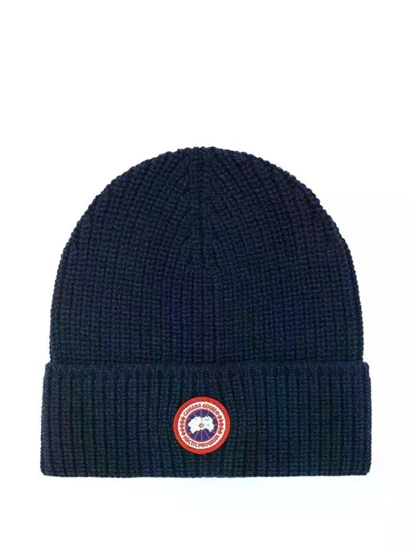 Canada Goose Ribbed Wool Beanie - Blue