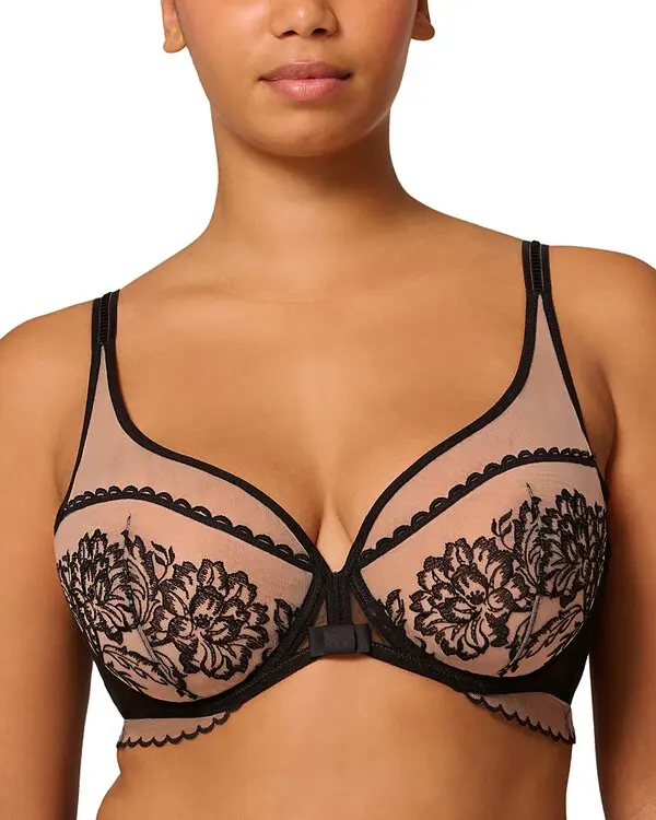 Simone Perele Romance Sheer Plunge Bra - Light Tatoo