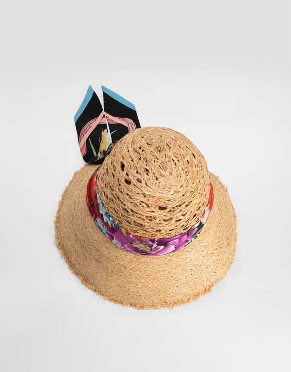 Dolce & Gabbana Straw Hat With Floral Bandeau - Multicolor