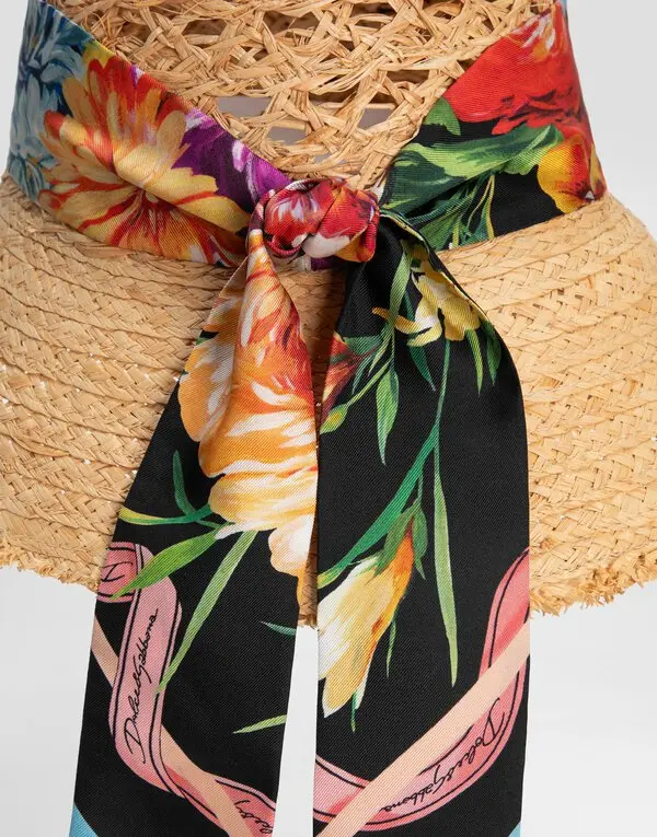 Dolce & Gabbana Straw Hat With Floral Bandeau - Multicolor