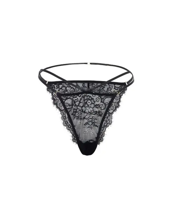 OH LA LA CHERI Indie Lace Tanga Panty - Black