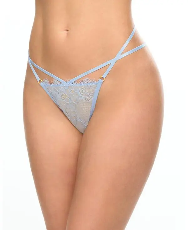 OH LA LA CHERI Indie Lace Tanga Panty - Brunnera Blue