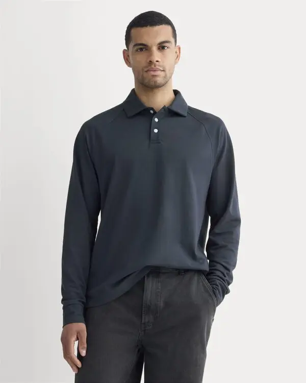 Everlane Startup Raglan Shirt Polo - Navy
