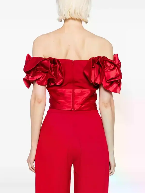 SAIID KOBEISY Ruffled Corset - Red