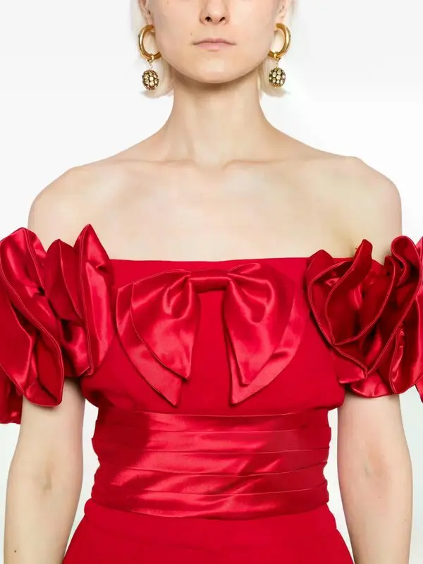 SAIID KOBEISY Ruffled Corset - Red