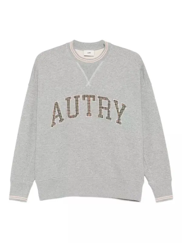 AUTRY Embroidered Checked Lettering Sweatshirt