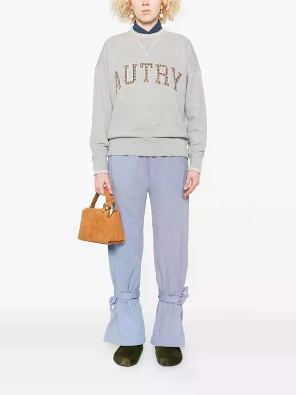 AUTRY Embroidered Checked Lettering Sweatshirt