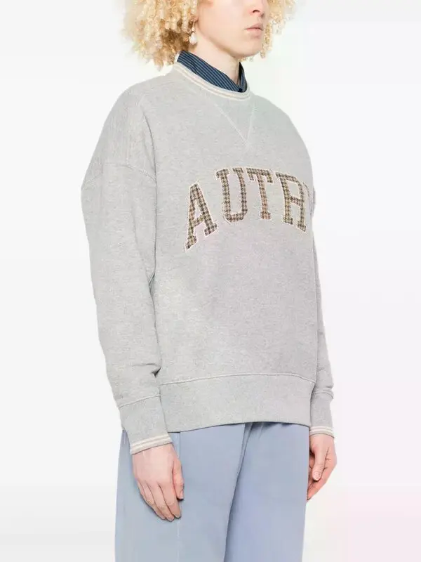 AUTRY Embroidered Checked Lettering Sweatshirt