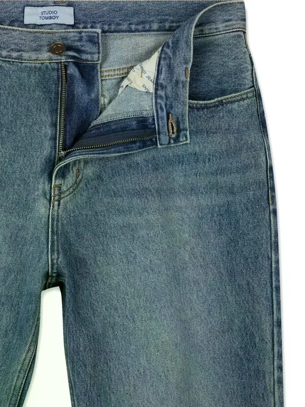 STUDIO TOMBOY Whiskered-effect Straight Leg Jeans