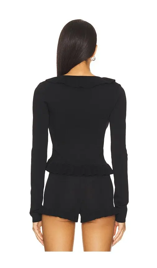 Majorelle Layilah Ruffle Cardigan - Black