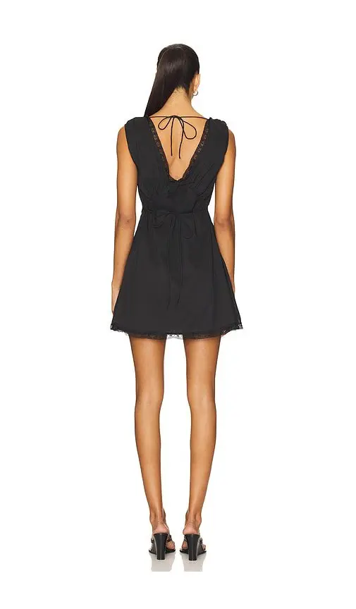 faithfull the brand black mini dress Sofia Mini Dress - Black Textured Gingham | Faithfull The Brand