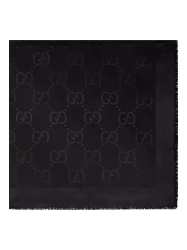 Gucci Gg Jacquard-woven Scarf - Black