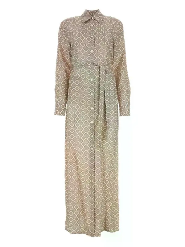 Prada Geometric-print Maxi Shirt Dress