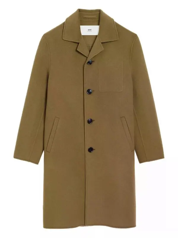 AMI Paris Wool Belted Overcoat