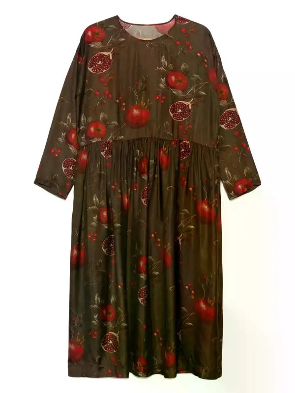 UMA WANG Pomegranate-print Gathered Dress