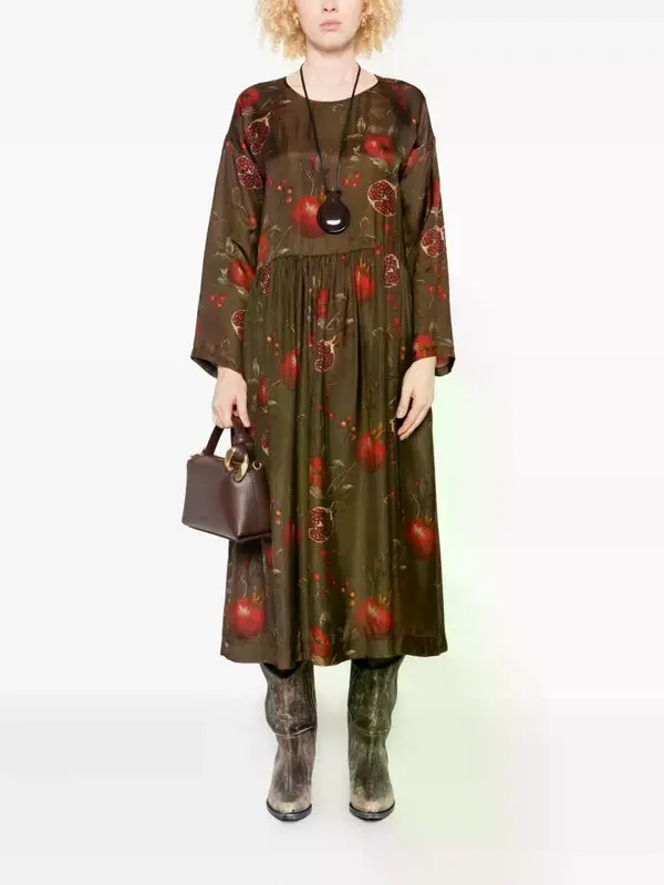 UMA WANG Pomegranate-print Gathered Dress