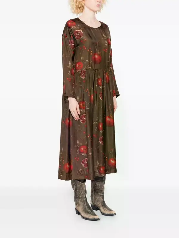 UMA WANG Pomegranate-print Gathered Dress