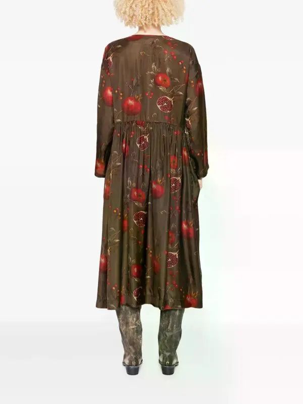 UMA WANG Pomegranate-print Gathered Dress