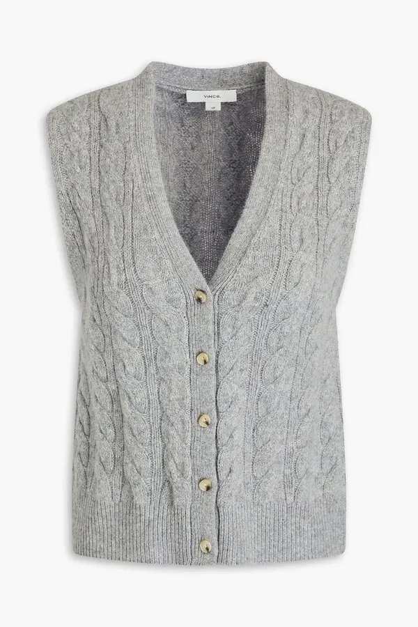 Vince Cable-knit Wool-blend Vest