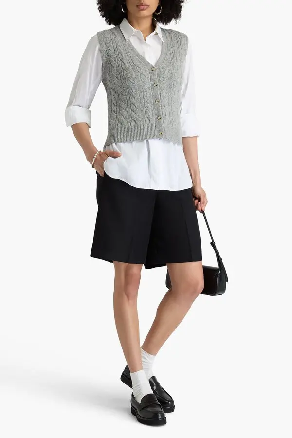 Vince Cable-knit Wool-blend Vest