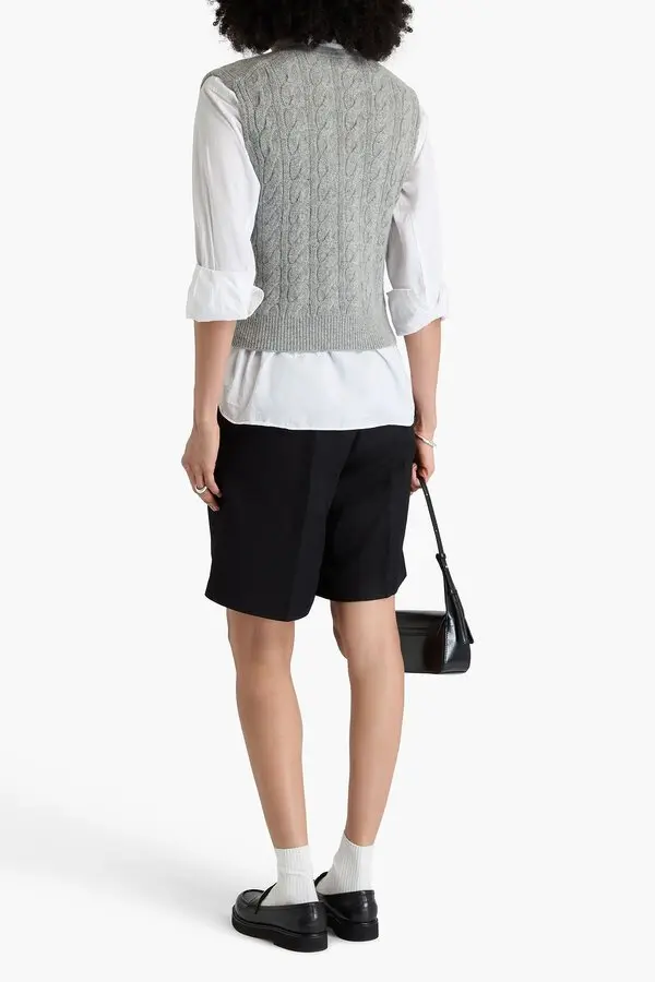 Vince Cable-knit Wool-blend Vest