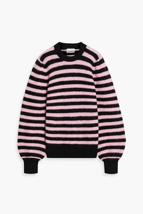 GANNI Striped Knitted Sweater